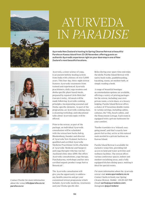 Verve Magazine showcases the Spring Cleanse Ayurvedic Retreat ...